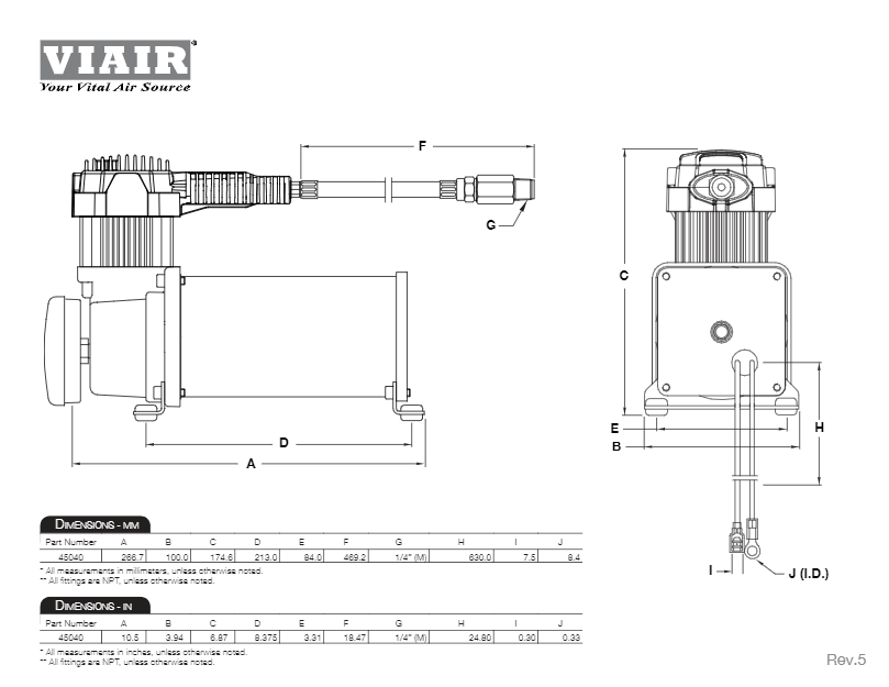Компрессор стационарный 12V VIAIR 450C